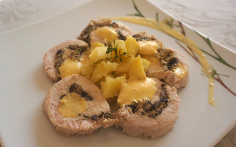 Ballottines de Poulet aux Champignons Sauce Légère aux Cèpes et ...